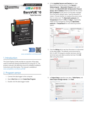 Campbell Scientific BaroVUE10 BaroVUE10 Quick Deploy Owner Manual ...
