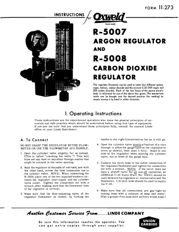 ESAB Oxweld™ R-5007 Argon Regulator and R-5008 Carbon Dioxide Regulator ...