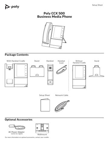 Poly CCX 500 Setup Sheet | Manualzz