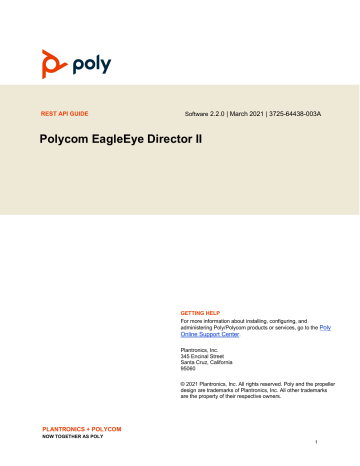 Poly EagleEye Director II Guide | Manualzz