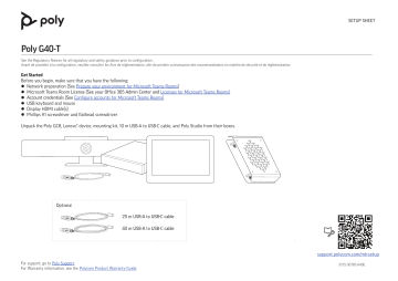 Poly G40-T Setup Sheet | Manualzz