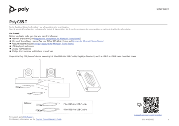 Poly G85-T Setup Sheet | Manualzz