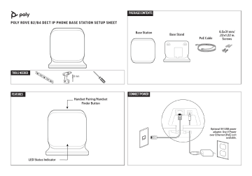 Poly Rove B4 DECT Base Station Setup Sheet | Manualzz