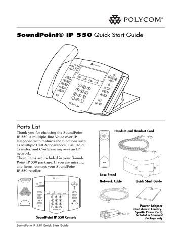 Poly SoundPoint IP 550 Quick Start Guide | Manualzz