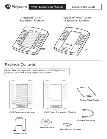 Poly VVX Expansion Modules Quick Start Guide | Manualzz