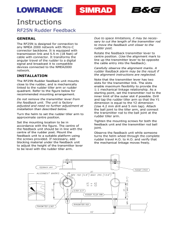 Simrad RF 25 Rudder Feedback Unit Installation Manual | Manualzz