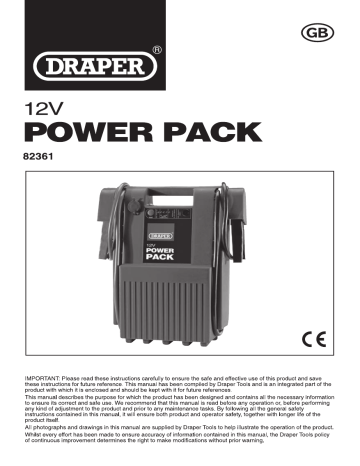 Draper 12V Heavy Duty Portable Power Pack Instructions | Manualzz