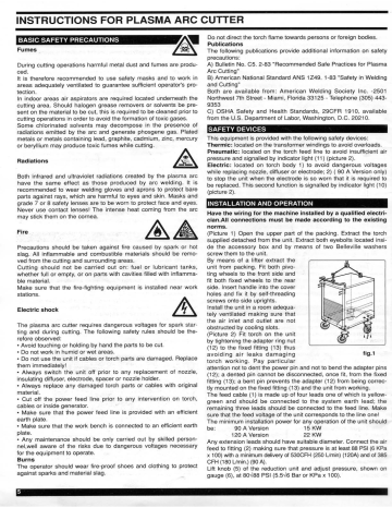 Cebora 942 Plasma Prof 90 Instruction manual | Manualzz