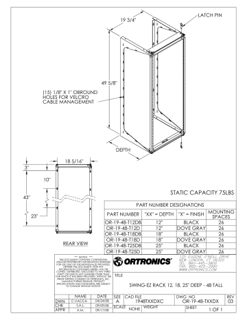 Legrand Swing-EZ Wall Rack Specification | Manualzz