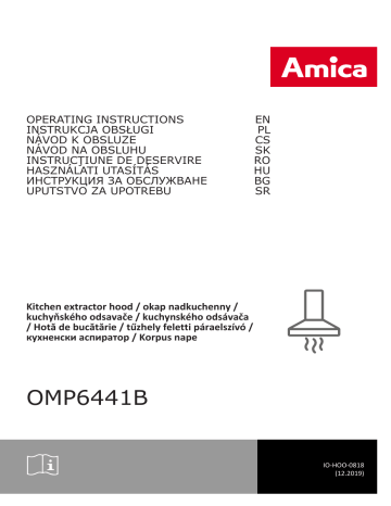 Amica OMP6552BG Furniture hood Instrukcja obsługi | Manualzz