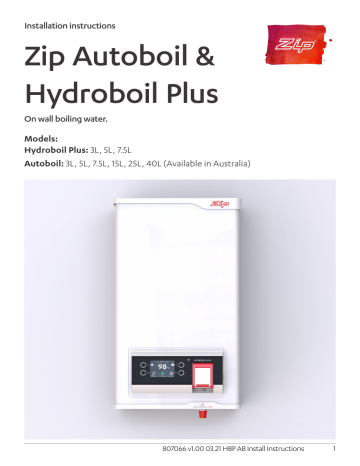 Zip HydroBoil Plus 7.5 litre Instruction Manual | Manualzz