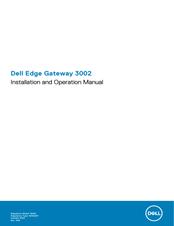 Dell Edge Gateway 3000 Series User's guide | Manualzz