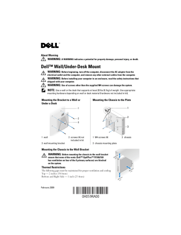 Dell OptiPlex 160 desktop User's Guide | Manualzz
