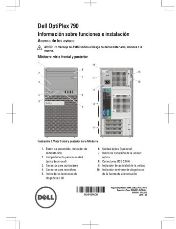 Dell OptiPlex 790 desktop Guía de inicio rápido | Manualzz