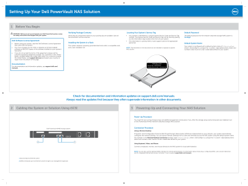 Dell Powervault NX400 storage Quick Start Guide | Manualzz
