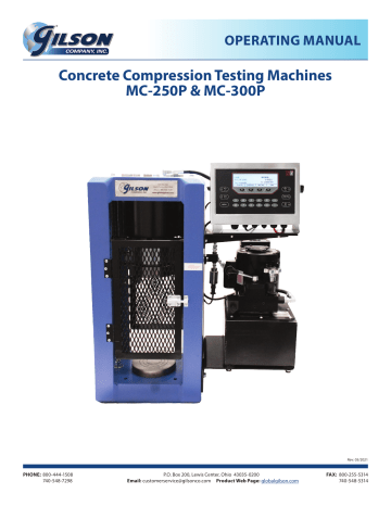 Gilson 250/300 Pro Series Concrete Compression Machine Manual | Manualzz