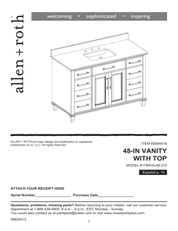 allen + roth 1789VA-48-310 Brookview 48-in Traditional Gray Undermount ...