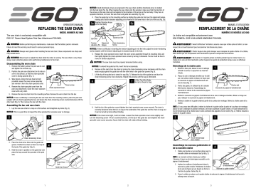 EGO AC1000 16-in 56 Link Replacement Chainsaw Chain Operator's Manual ...