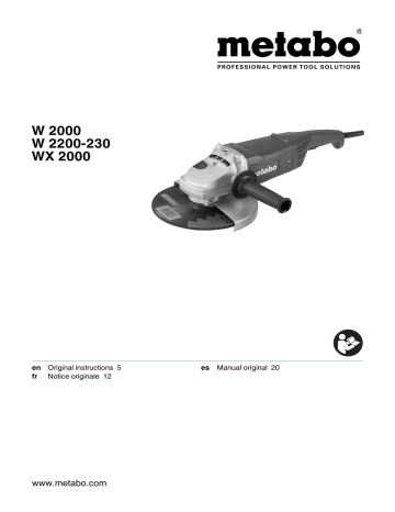 Metabo W2000 7 INCH 7-in 15-Amp Trigger Switch Corded Angle Grinder ...