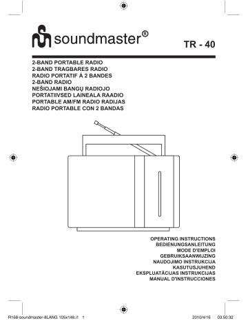 SOUNDMASTER TR-40 Operating Instructions Manual | Manualzz