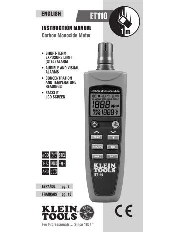Klein Tools ET110 Instruction Manual | Manualzz
