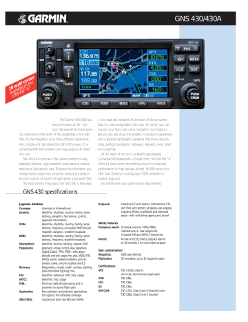 Garmin GNS 430 Specification | Manualzz