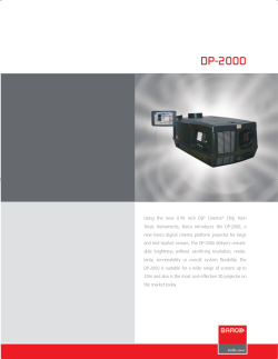 Barco DP-2000 - Product Datasheet, Quick start Guide, Specification ...