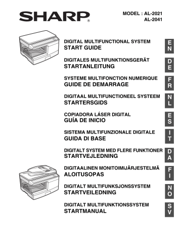 Sharp AL-2021, AL-2041 Start Manual | Manualzz