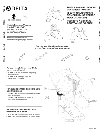 Delta 544-DST Series Installation Manual | Manualzz