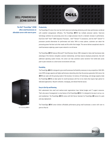 Dell POWEREDGE SC440 Datasheet | Manualzz