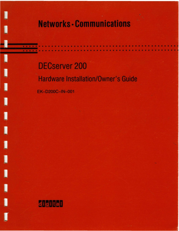 DEC DECserver 200 Hardware Installation | Manualzz