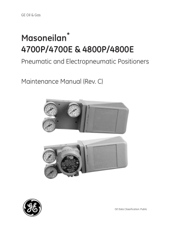 GE Masoneilan 4700P, Masoneilan 4800P Maintenance Manual | Manualzz