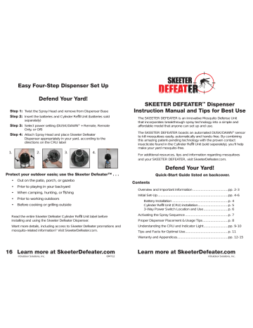 Outdoor Solutions skeeter defeater Instruction Manual | Manualzz