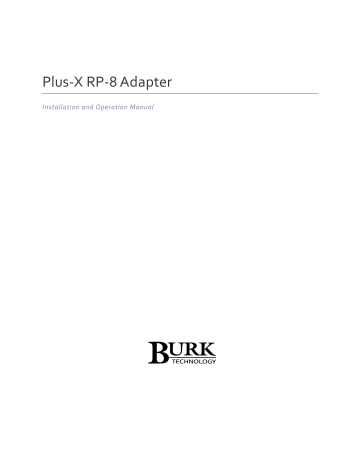 Burk Plus-X RP-8 Installation And Operation Manual | Manualzz