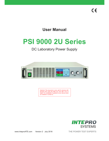 Intepro systems PSI 9000 2U Series User Manual | Manualzz