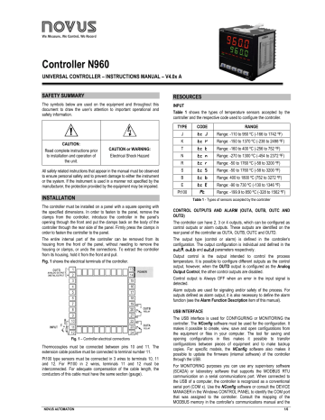 Novus N960 Instruction Manual | Manualzz