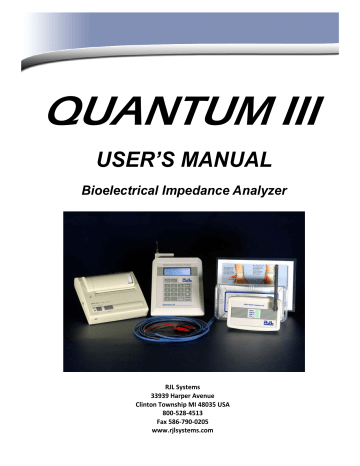 RJL systems QUANTUM III User Manual | Manualzz