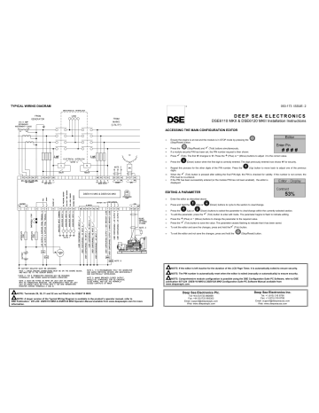 Deep Sea Electronics Plc DSE6110 MKII Installation Instructions And ...