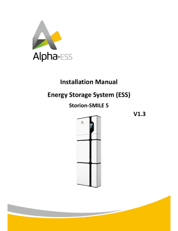 Alpha ESS Storion-SMILE5 Installation Manual | Manualzz