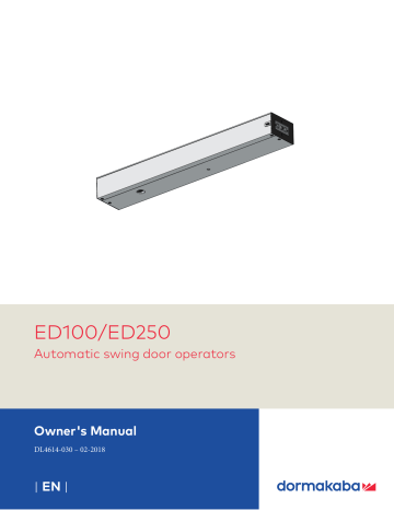 Dormakaba ED100, ED250 Owner's Manual | Manualzz
