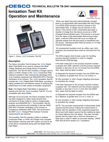 Desco 19493 Operation And Maintenance | Manualzz