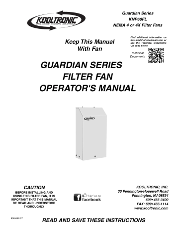 Kooltronic KNP60FL Operator's Manual | Manualzz