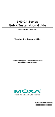 Moxa INJ-24 Series Quick Install Guide | Manualzz