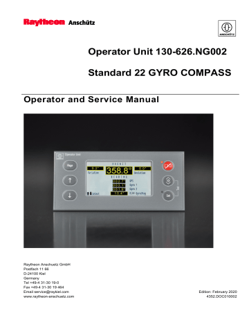 Raytheon Operator Unit 130-626.NG002 Operation Manual | Manualzz