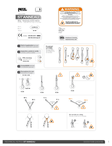 Petzl C07 24, CREVASSE RESCUE KIT, ST'ANNEAU User manual | Manualzz