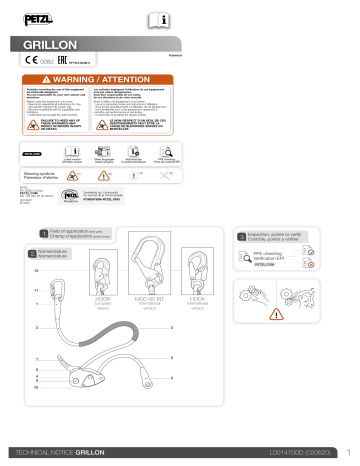 Petzl GRILLON PLUS, GRILLON anchor, GRILLON HOOK international version ...