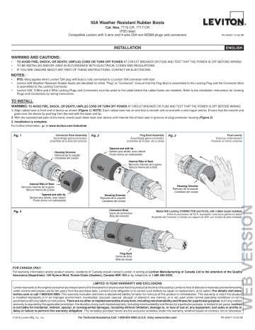 Leviton 7717CR Boot for 50Amp Non-NEMA Locking Connector, Weather ...