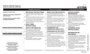 Leviton 49255-L24 QuickPort Patch Panel Instruction Sheet | Manualzz