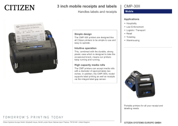 Citizen CMP-30II printer Datasheet | Manualzz