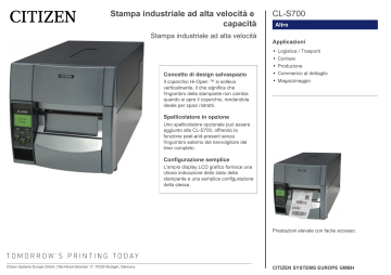 Citizen CL-S700 printer Scheda dati | Manualzz